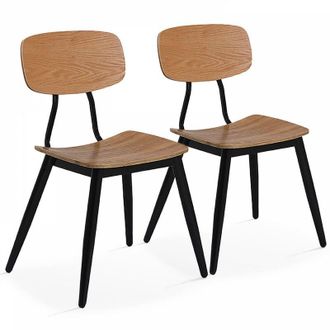 Oviala Lot de 2 chaises en bois