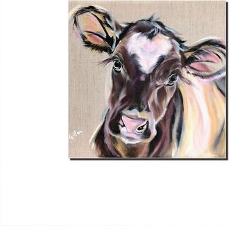 Annick Goutal Bunte Kuh Wandkunst Tier Leinwand Ölgemälde Graffiti Bild Pop Drucke Für Wohnkultur (80 x 80 cm)