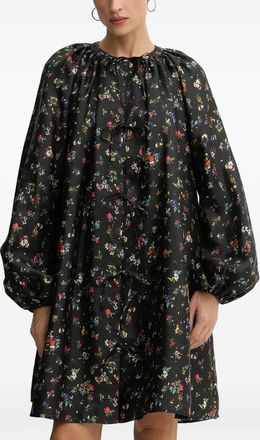 Stine Goya floral-print tie-detail mini dress - Schwarz