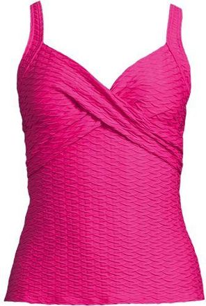 Lands End Jacquard Wickel-Tankinitop mit V-Ausschnitt, Damen, Größe:38 regular, Pink, Nylon-Mischung, by Lands End