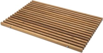 Skagerak Premium Badezimmer Matte Teak-Holz mit Edelstahl Bad-Vorleger Holzmatte Saunamatte rutschfest