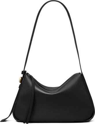 Tory Burch Schwarze Leder-Schultertasche mit Rei&szlig;verschluss - - Bags - Damen - Schwarzk - ONE SIZE