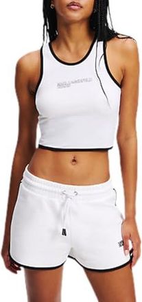 Karl Lagerfeld Karl Lagerfeld Jeans, Femme, Haut À Logo Outline, Coupe Régulière, Blanc, L