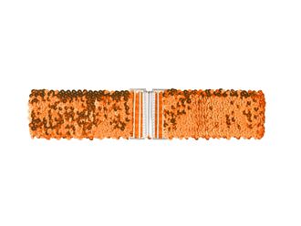 Allegra K Damen Dehnbarer Taillengürtel Metall Interlock Schnallen Paillette Dekorgürtel für Kleider Orange 60cm/23.62