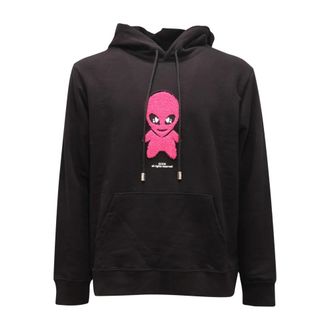 GCDS Cotton Alien-Patch Hoodie - - Sweatshirts & Hoodies - Herren - Schwarzk - M