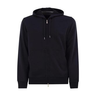 Brunello Cucinelli Homme, Sweatshirts et sweats &agrave; capuche, Bleu, Taille: L Sweat &agrave; capuche en coton enti&egrave;rement zipp&eacute;