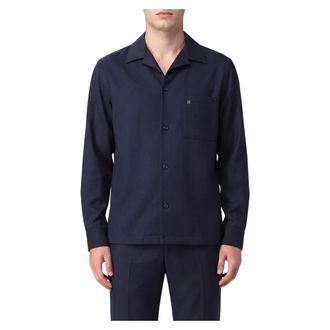 Tagliatore Hemd mit Cuban Collar - - Shirts - Herren - Blau - 2XL