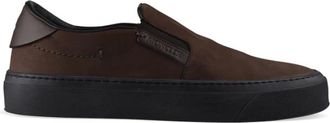 Moncler Homme, Chaussures, Brun, Taille: 42 1/2 EU Monclub Leather Baskets