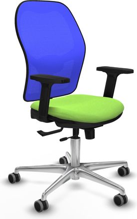 Piqueras y Crespo Jorquera Schreibtischstuhl mit 2D-Armen, h&ouml;henverstellbare Lendenwirbelst&uuml;tze, ausgestattet mit Syncro/Traslack und injiziertem Schaumstoff, Blau/Pist