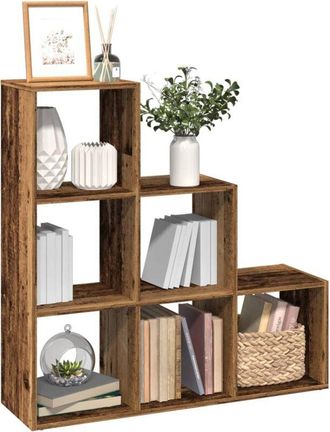 vidaXL Tag&egrave;re s&eacute;paratrice de pi&egrave;ce &agrave; 3 niveaux vieux bois 99x29x99 cm - Vidaxl