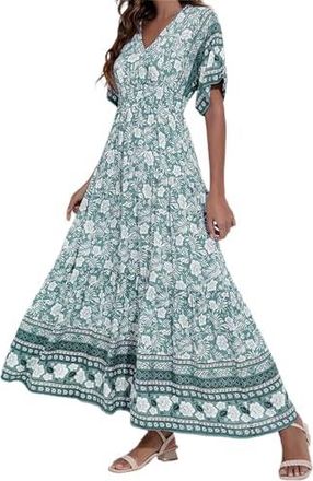 Generic Robes boh&egrave;me 2026 pour femmes - Tailles S &agrave; 4XL, Vert, 4XL