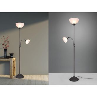 Trio Leuchten Trio Lighting - Deckenfluter country mit Leselampe im Landhausstil, Rostfarbig, Höhe 184cm