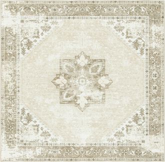 Safavieh Traditionell Teppich f&uuml;r Maschinenwaschbar und rutschfest - Ideal f&uuml;r stark frequentierte Bereiche - Tucson Collection, Kurzer Flor, Salbei und Elfenb