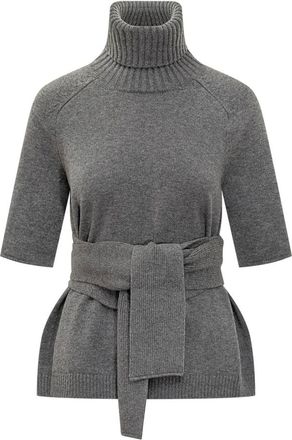 Lanvin Femme, Pulls, Gris, Taille: 40 FR Pull Col Roul&eacute; en Laine &agrave; Manches Courtes