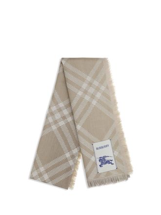 Burberry Womens Wool And Silk Scarf Sand Ovis Aries Aries; Scarfs