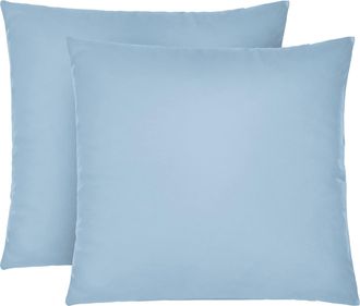 Biberna 0077144 Kopfkissenbezug Feinjersey, gekämmte Baumwolle, superweich 2x 40x40 cm, eisblau