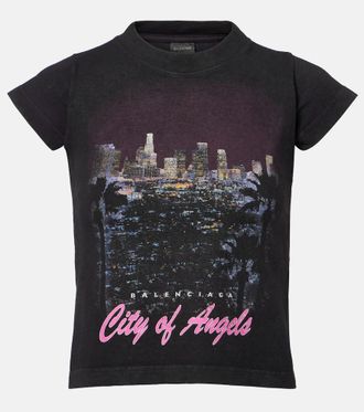 Balenciaga T-shirt raccourci City Of Angels en coton mélangé