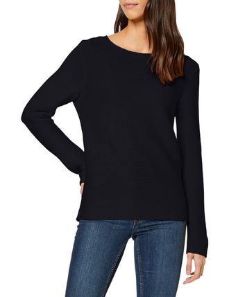 Tom Tailor Damen Basic Strickpullover aus Bio-Baumwolle, 10668 - Sky Captain Blue, XL