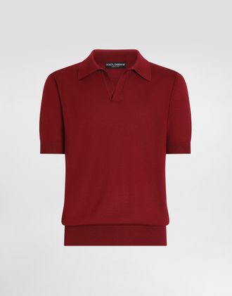 Dolce & Gabbana Polohemd Aus Kaschmir - Mann Strickwaren Bordeaux 56