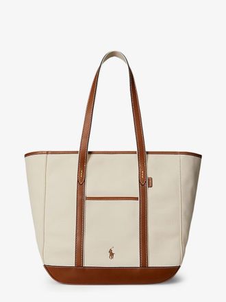 Ralph Lauren Canvas shopping bag with embroidered logo - POLO RALPH LAUREN - gender_Woman