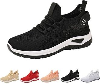 Generic Chaussures de marche &agrave; enfiler pour femme en maille respirante - Chaussures de fitness orthop&eacute;diques d&eacute;contract&eacute;es - Antid&eacute;rapantes - Confortables et 