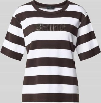 Monari Sweatshirt mit 1/2-Arm und Ziersteinbesatz