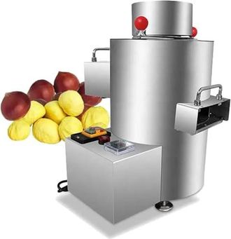 Generic Machine à Éplucher les Châtaignes Professionnelle - Éplucheuse Automatique 12V/220V, Lame en Acier Inoxydable, Haut Rendement sans Abîmer les Châtaign