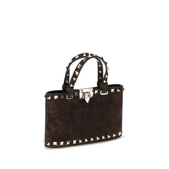Valentino Garavani Rockstud Top Handle Bag - Brown