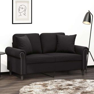 vidaXL 2-Sitzer-Sofa mit Zierkissen Schwarz 120 cm Samt Vidaxl