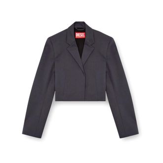 Diesel Femme, Vestes, Gris, Taille: 44 FR Blazer court avec revers crant&eacute;s