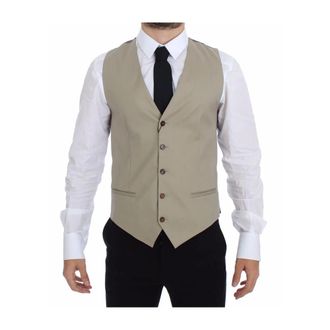 Dolce & Gabbana Beige Classic Fit Dress Vest - - Suits - Herren - Beige - XS