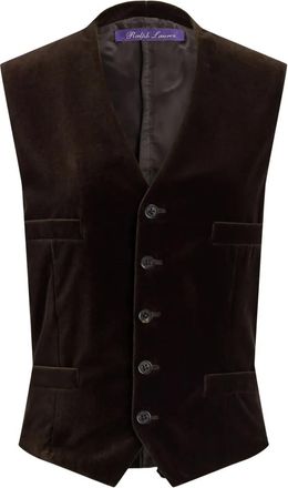 Ralph Lauren Collection veston en velours à boutonnière - Marron