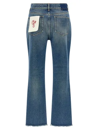 Golden Goose Womens Blue Cotton Flared Jeans Clothing