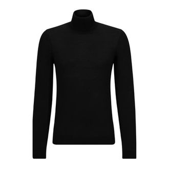 HUGO BOSS Slim Fit Rollkragenpullover aus Wolle - - Knitwear - Herren - Schwarzk - 2XL