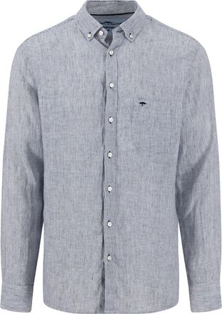 Fynch-Hatton Hemd aus Leinen mit Button-Down-Kragen Navy/XXL