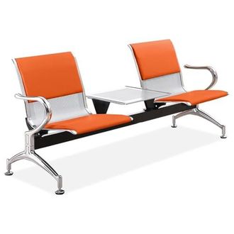 Generic YVYKFZD Banc de Salle Dattente 2 Places, Chaises de réception en Similicuir, Chaise de Salle dattente avec Table et accoudoirs, Banc de réception Chai