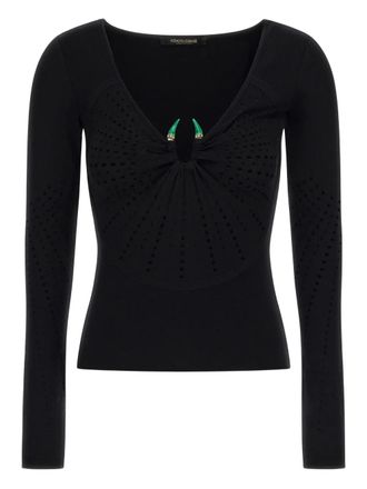 Roberto Cavalli pull à plaque Fang - Noir