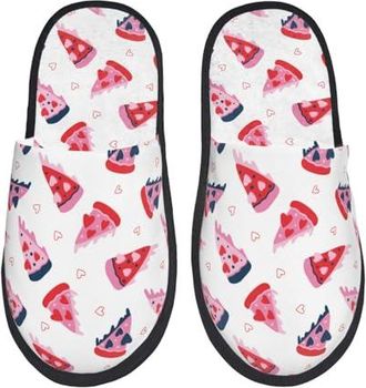Generic Pantoufles Unisexes Jolie Pizza DAmour Rose Chaussons Doux Antidérapantes Pantoufles Pour Invités, Pour Fête, Intérieur Extérieur, Mariage, L