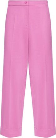 Elena Miro Femme, Pantalons, Rose, Taille: 44 FR Pantalon large avec revers