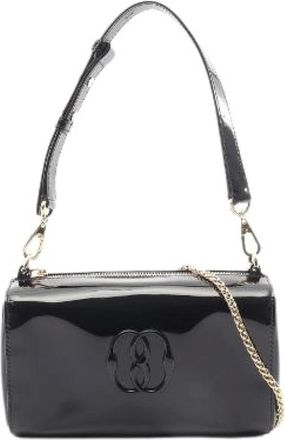 Bally Pre-owned Sac bandouli&egrave;re Emblem Octogone en cuir verni 2-en-1 - Femme - Pre-owned - Noir - Taille: ONE Size