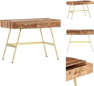 vidaXL Schreibtisch mit Schubladen 100x55x75 cm Massivholz Palisander - Industrieller Schreibtisch - Holzsreibtisch - Palisander Schreibtisch - Schreibtisch