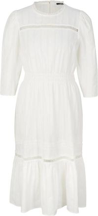 Joop Femme, Robes, Blanc, Taille: 40 FR Robe Blanche en Coton avec Broderie