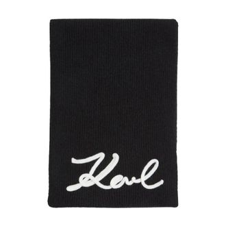 Karl Lagerfeld unisex, Accessoires, Noir, Taille: ONE Size K/Signature Scarf