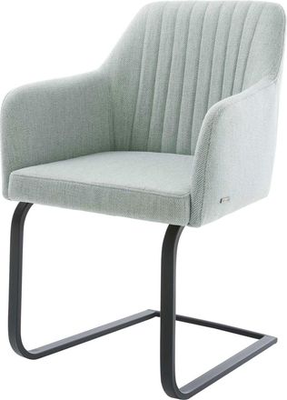 DELIFE Schwingstuhl Greg-Flex Freischwinger flach Schwarz Stripes Mint