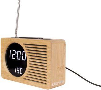 Karlsson Radio réveil en bambou Retro