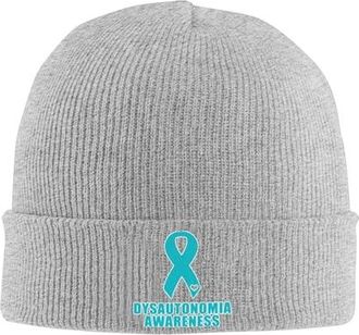 Generic Sensibilisation À La Dysautonomie Femme Homme Bonnet De Pêcheur Souple Bonnets Tricoté Chaud Bonnets Hiver pour Jogging Sport Course À Pied
