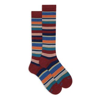 Gallo Gallo, Femme, Sous-v&ecirc;tements, Multicolore, Taille: ONE Size Chaussettes Longues Ray&eacute;es en Coton