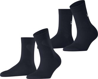 Esprit Damen Socken Heart & Love Multipack W Sso Baumwolle gemustert 2 Paar, Blau Space Blue 6116, 35-38