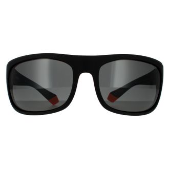 Polaroid Wrap Mens Schwarz Orange Grau Polarisierte Sonnenbrille