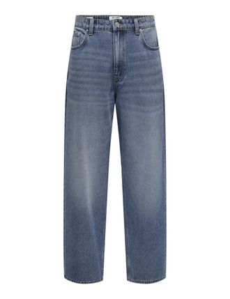 Only & Sons Herren Onsfive Baggy Box PIM Mu Otl, Medium Blue Denim, 33W X 34L